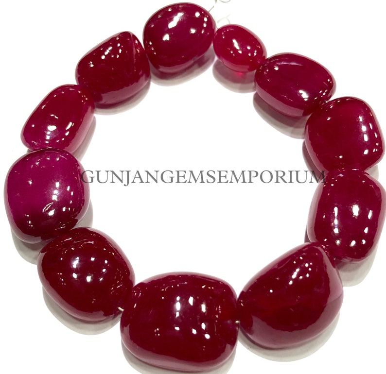 AAAA+ Rare~~pink Ruby Smooth Nuggets Natural Ruby Gemstone Beads 7 ...