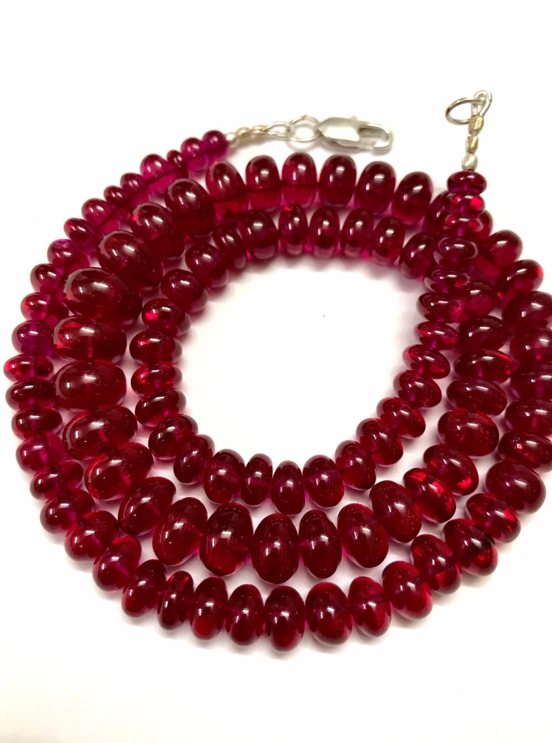 Blood Red Ruby Corundum Rondelle Beads Ruby Smooth Polished Beads Ruby ...