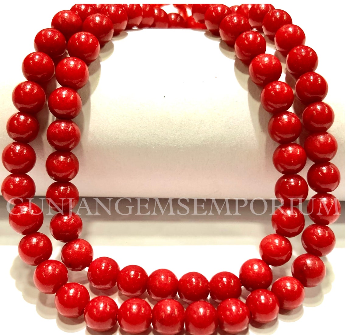 AAA+ Tested Coral Smooth Round Beads Natural Coral 6mm Beads Cherry Red ...