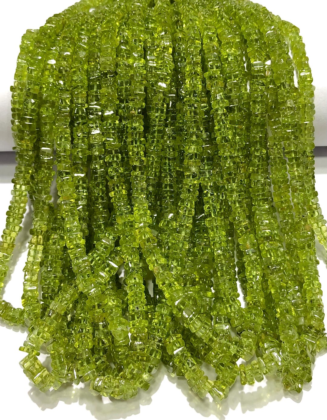 AA Green Peridot Smooth Square Beads Arizona Mined Peridot Square Shape ...