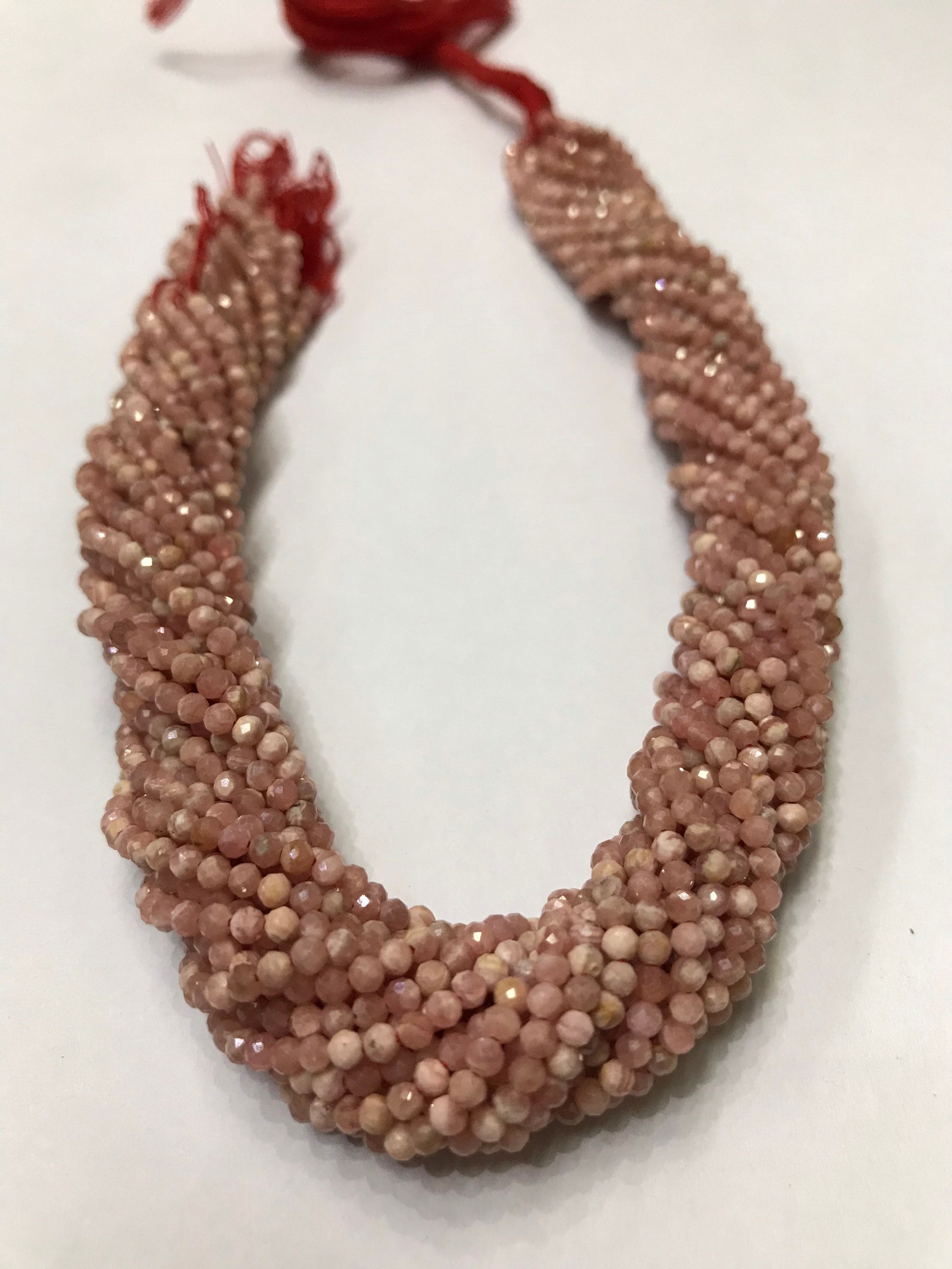 5 Strand of Natural Faceted Rhodonite Beads//rondelle Shape - Etsy