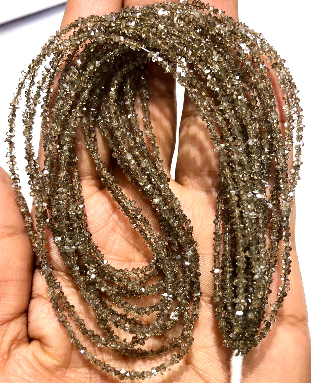 AAAA+ Brown Herkimer Diamond Quartz Beads Natural Brown Diamond Quartz ...