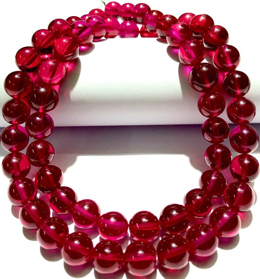 Extremely Gorgeous~aaaa+ Blood Red Ruby Smooth Round Beads Red Ruby ...