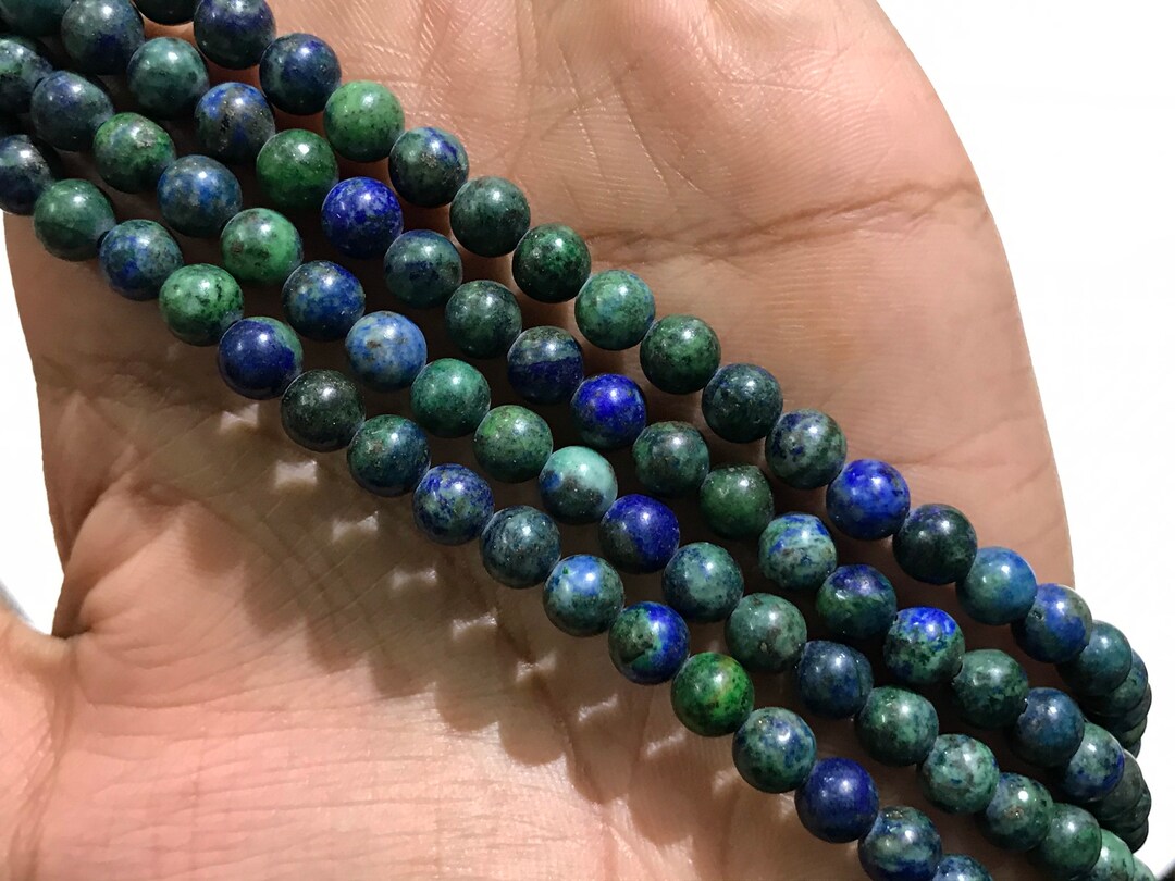 Natural Azurite 6mm Balls 1mm Hole /6mm Azurite Gemstone Beads/round ...