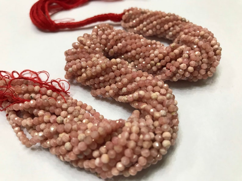 5 Strand of Natural Faceted Rhodonite Beads//rondelle Shape - Etsy