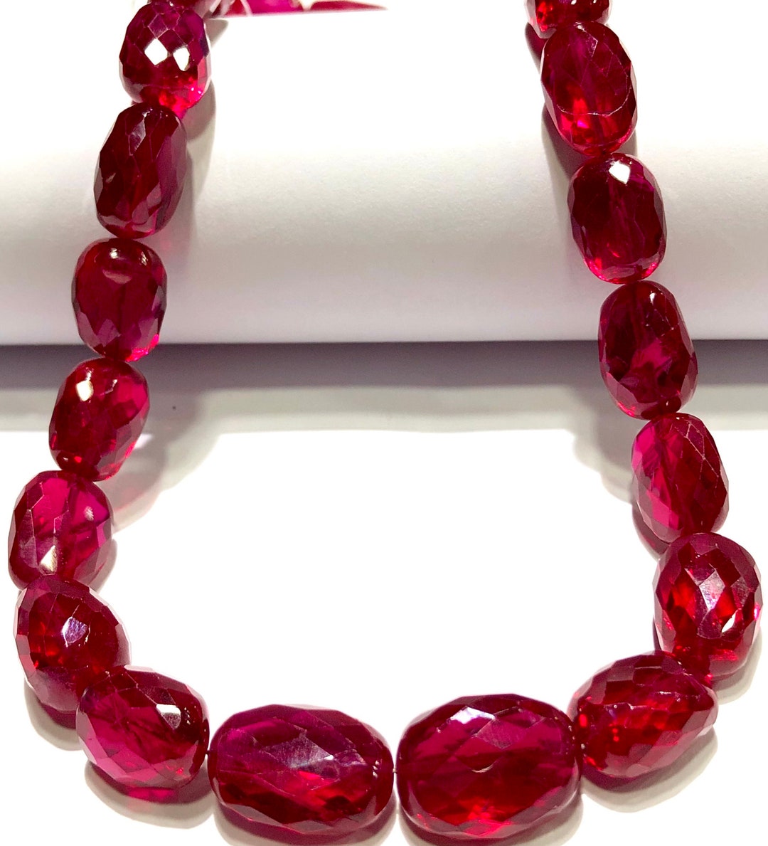Super Quality AAAA+ Red Ruby Faceted Nuggets Beads Deep Blood Red Ruby ...