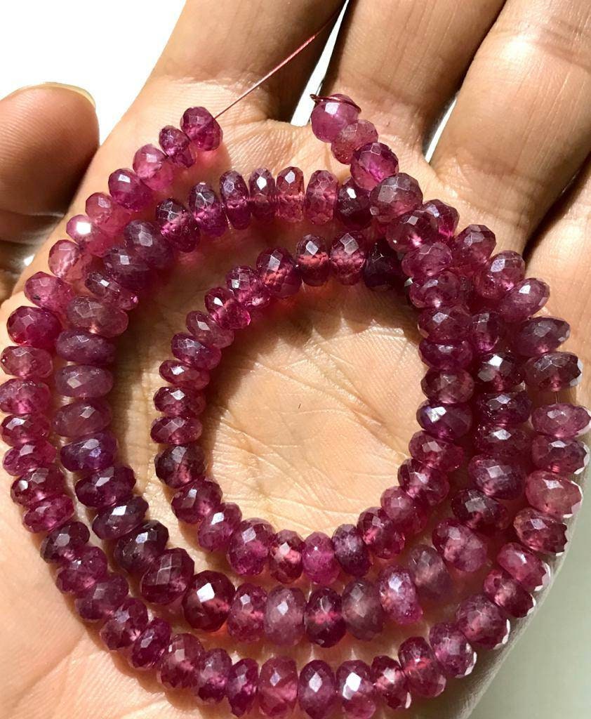 AAA+ Extremely Gorgeous••pink Ruby Beads••faceted 6-7 Mm Rondelle Shape ...