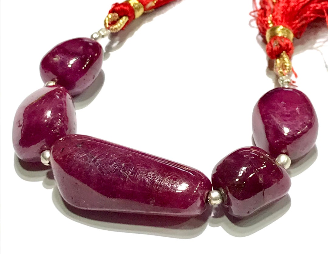 Beautifulruby Smooth Nuggets Natural Ruby Gemstone Beads Ruby - Etsy