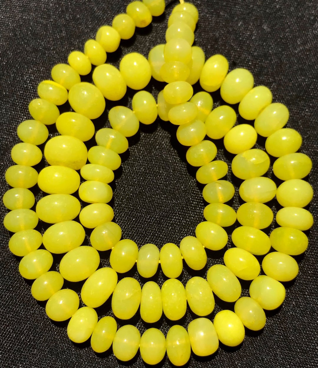 AAA+ Neon Yellow Ethiopian Opal Smooth Rondelle Beads 7mm to 9mm ...