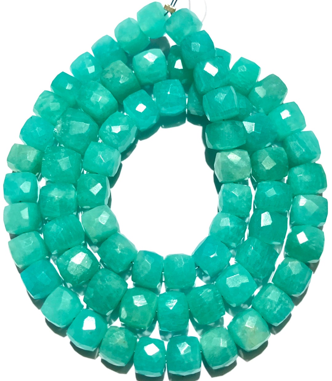 AAA+ Quality~~ Amazonite Faceted Cube Beads Amazonite Gemstone Beads ...