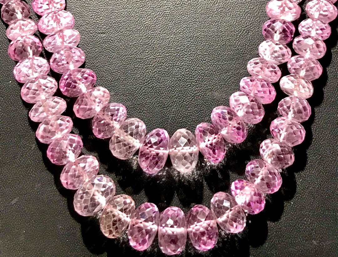Extremely Beautiful~rarest~~pink Sapphire Beads Pink Sapphire 2 Layer ...