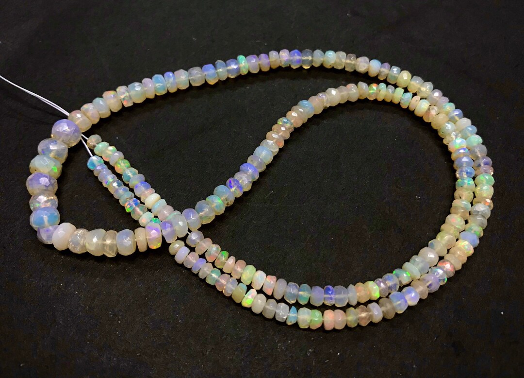 NATURAL OPAL Faceted Gemstone Beads/brilliant Rondelle Shape 3*5mm 18 ...