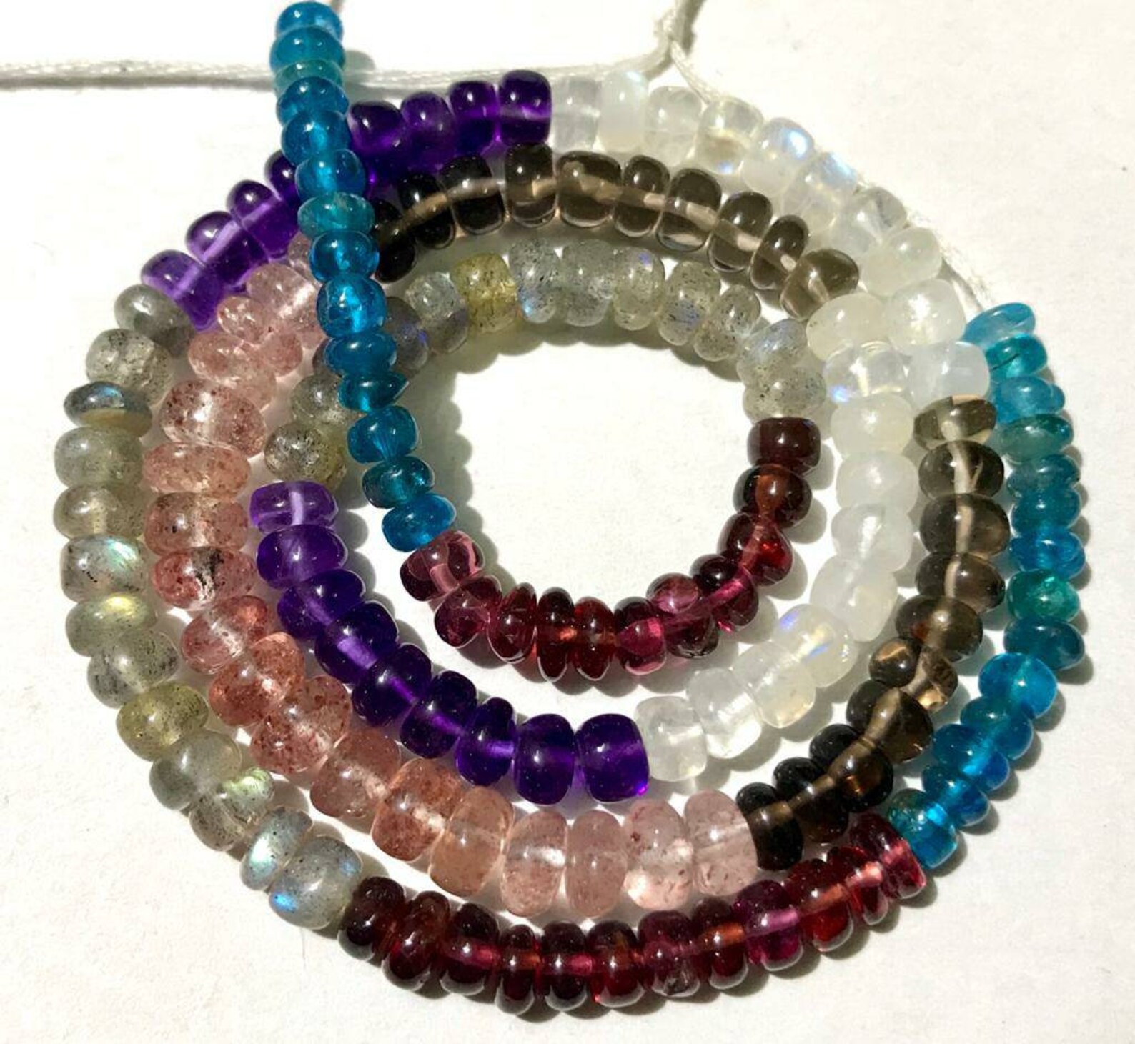 Genuine Multi Color Gemstone Beads//smooth 5-7mm W 18” Multi Color ...