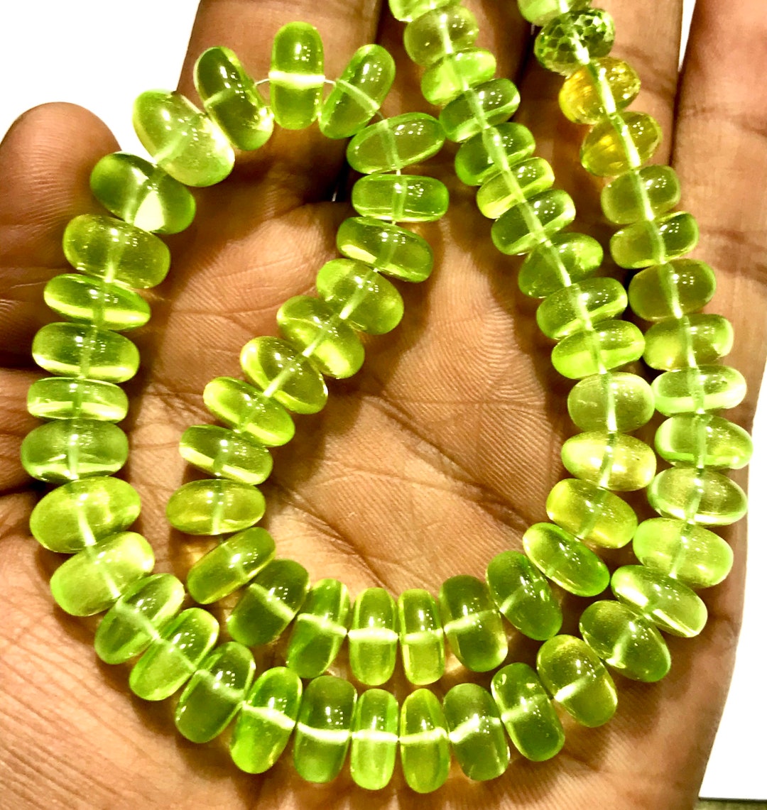 Very Rarest~~aaaa+ Prehnite Green Spinel Smooth Rondelle Beads Green ...
