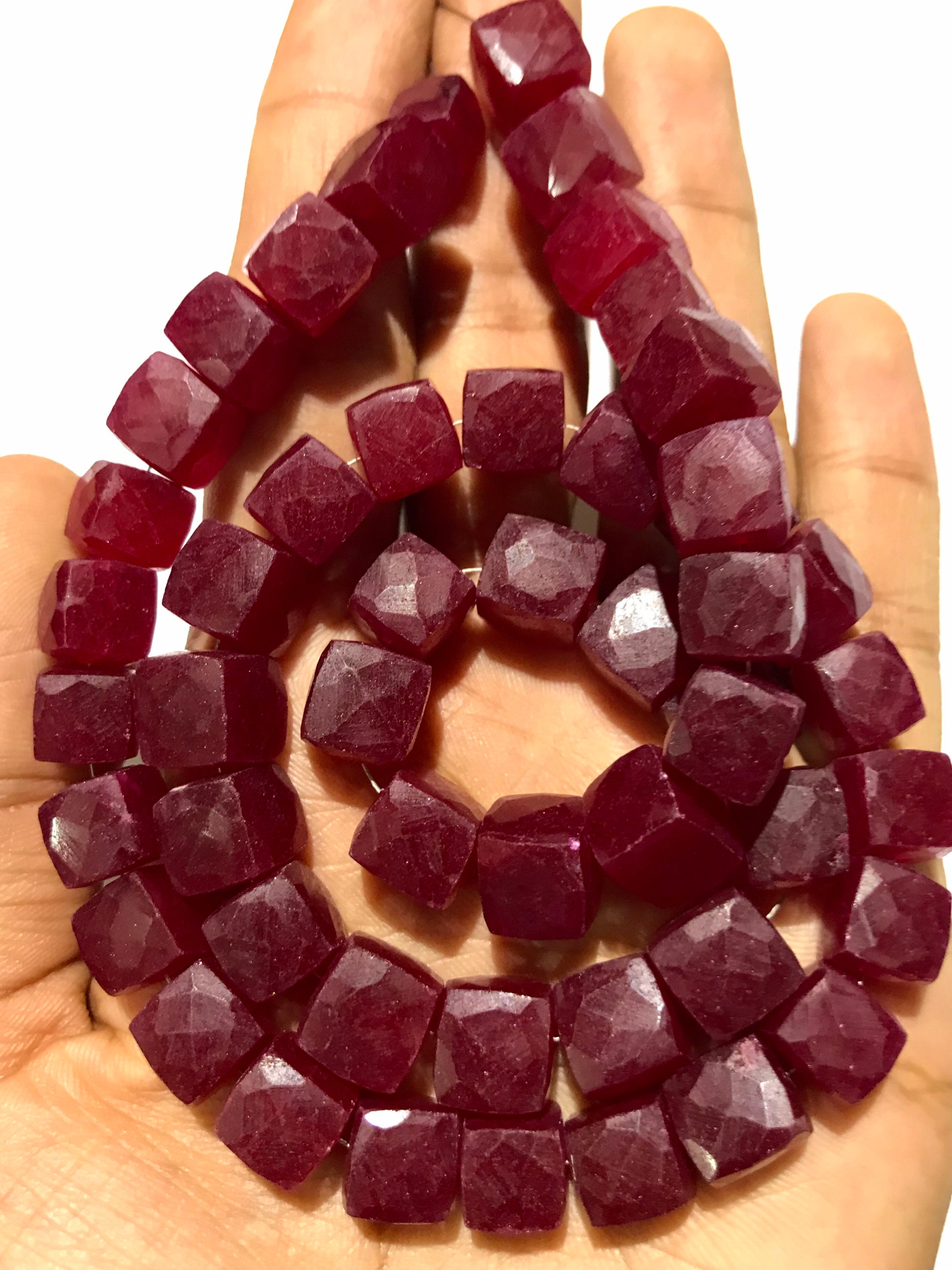 Very Rare Blunt Maroon Faceted Box Shape Gemstone Beads | Etsy