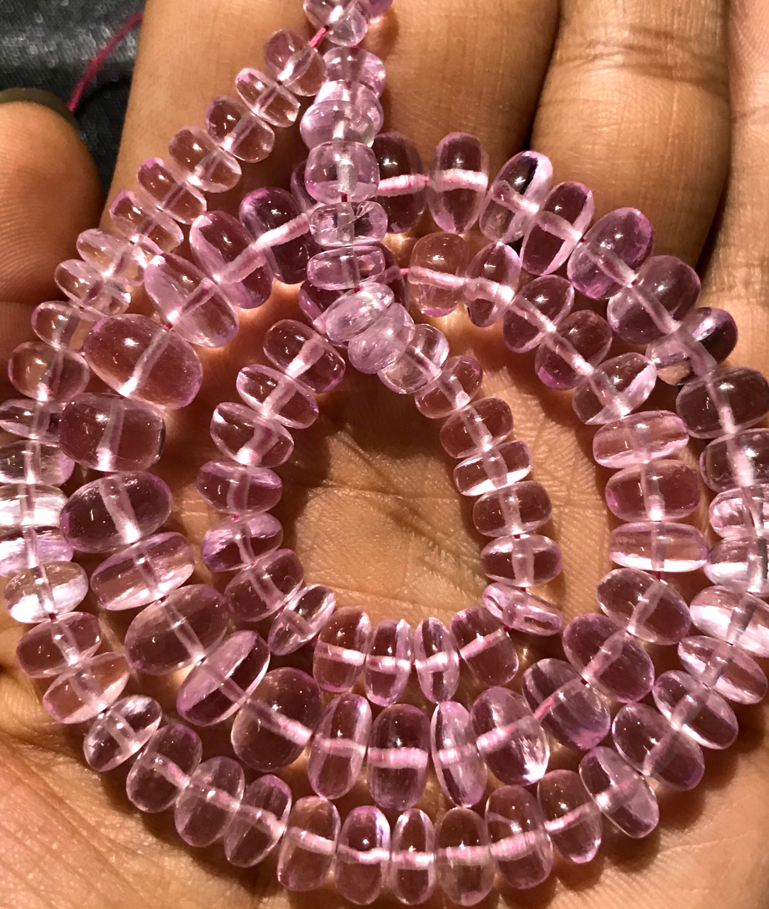 AAAA Quality~very Beautiful••pink Morganite Colour Smooth Rondelle ...