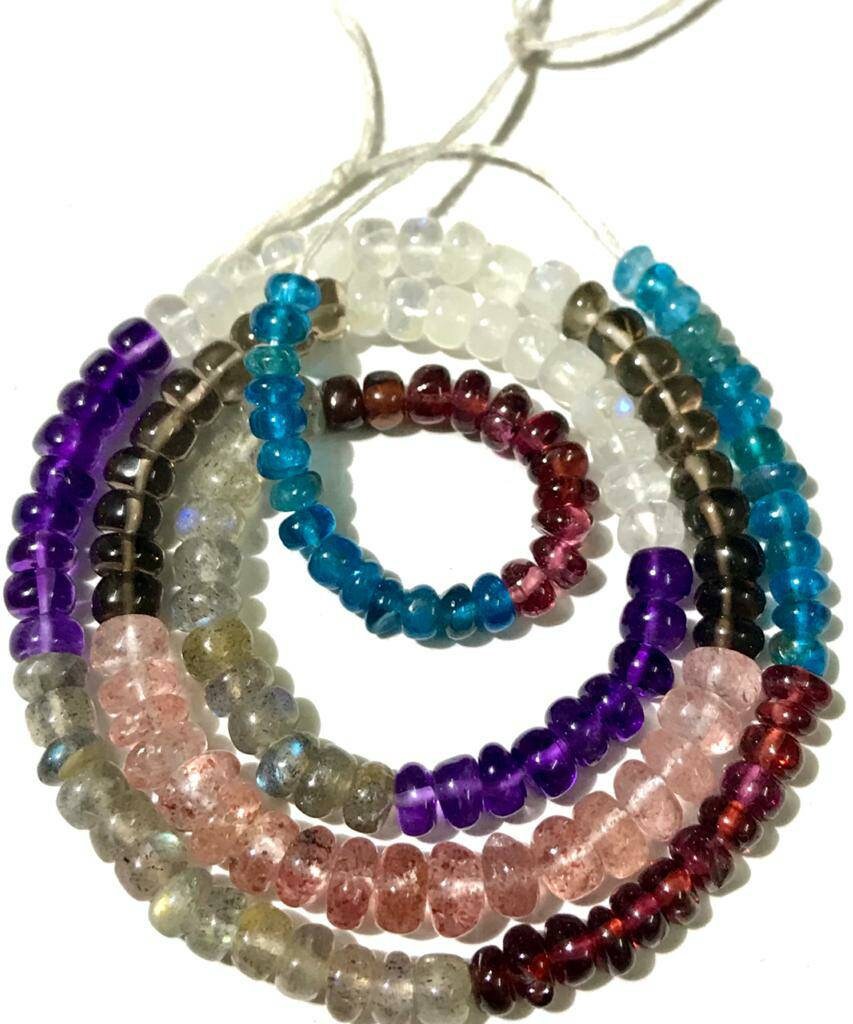 Genuine Multi Color Gemstone Beads//smooth 5-7mm W 18” Multi Color ...