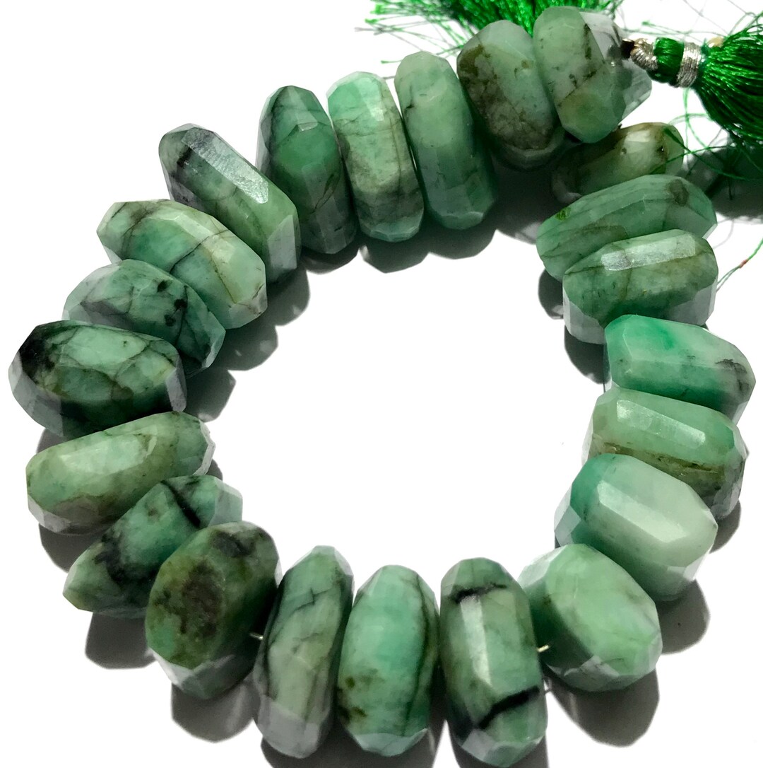 Rarest~raw Green Emerald Unusual Shape Nugget Beads Natural Green ...