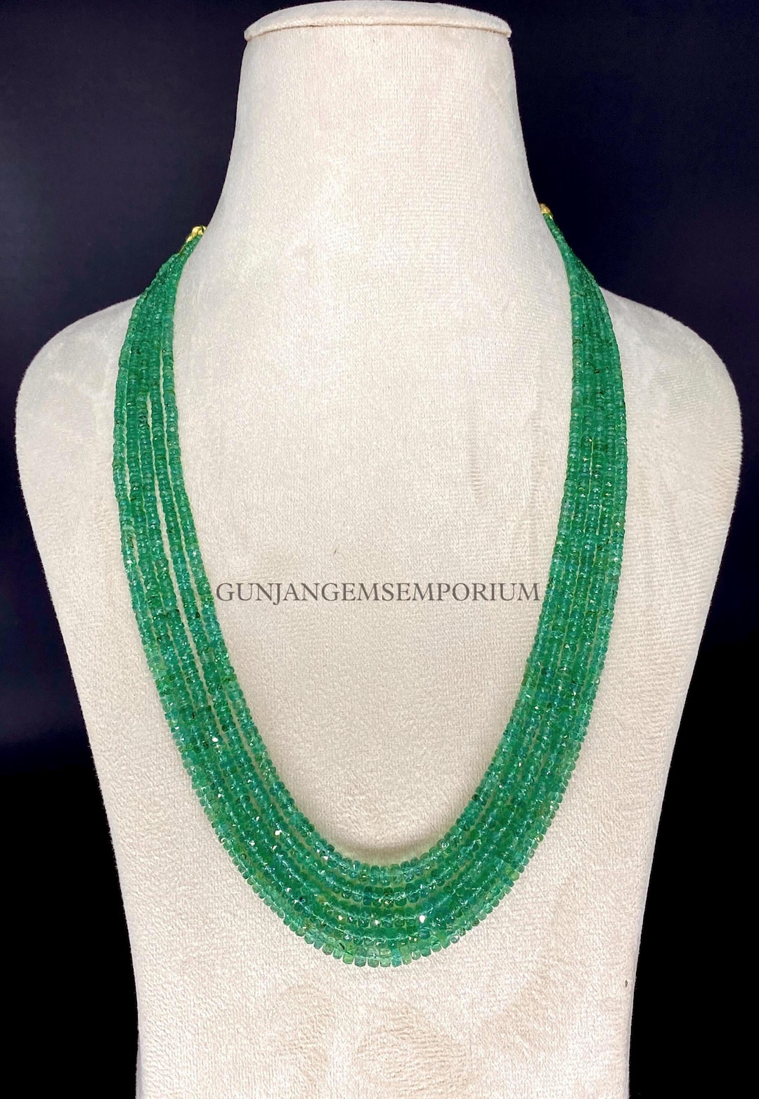 GIA CERTIFIED~~AAA+ Grade Columbian Emerald 5 Layered Necklace Genuine ...