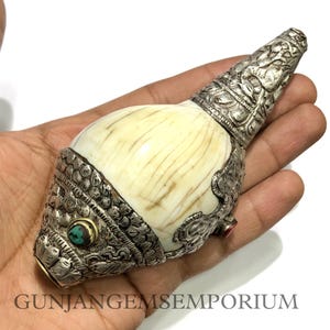 Beautiful Ancient 999 Silver Shankh Natural Sterling Silver Antique ...