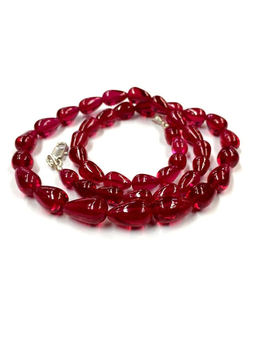 50 Pcs of Smooth Red Corundum Teardrop Shape Beads/7x9 Mm - Etsy