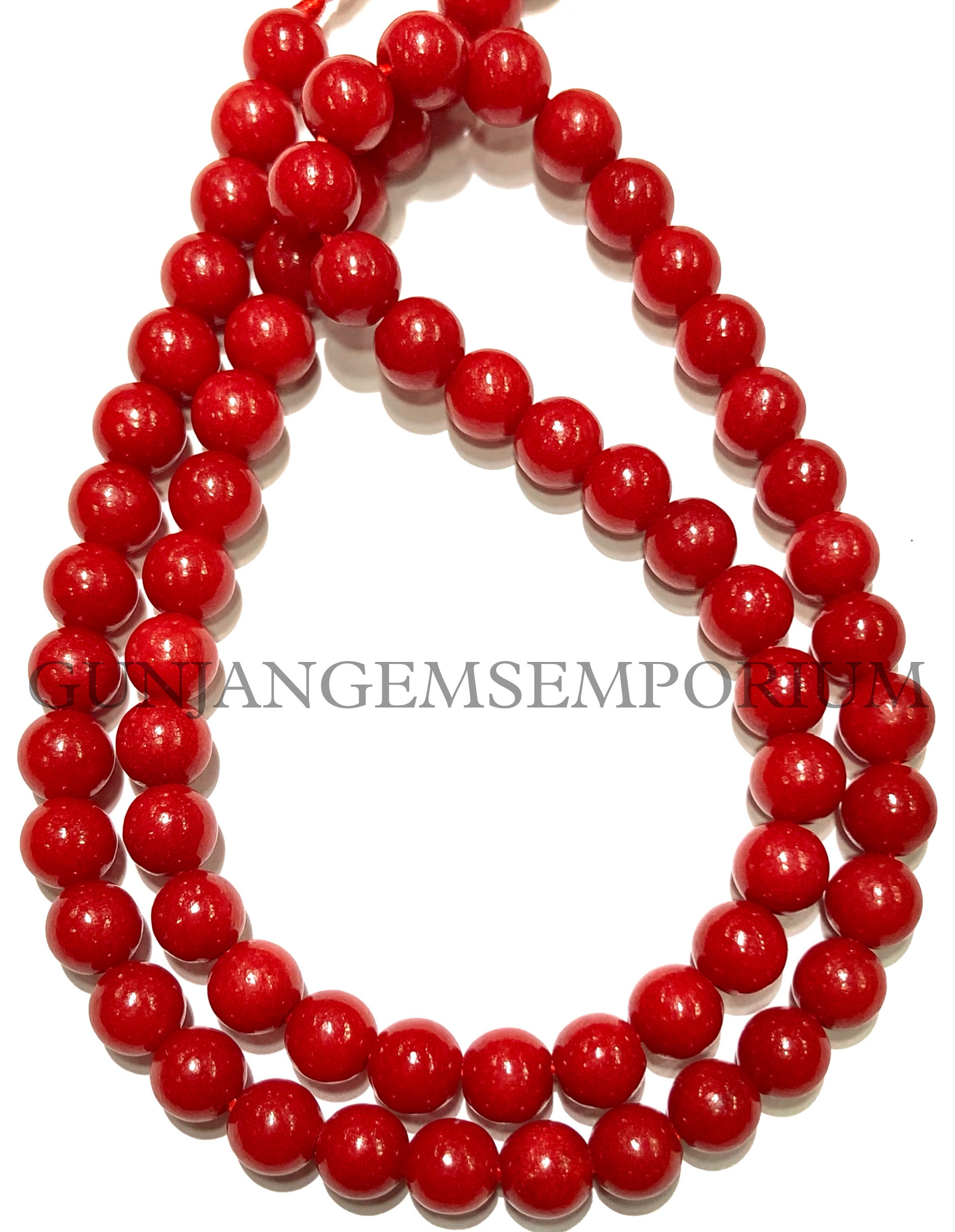 AAA+ Tested Coral Smooth Round Beads Natural Coral 6mm Beads Cherry Red ...
