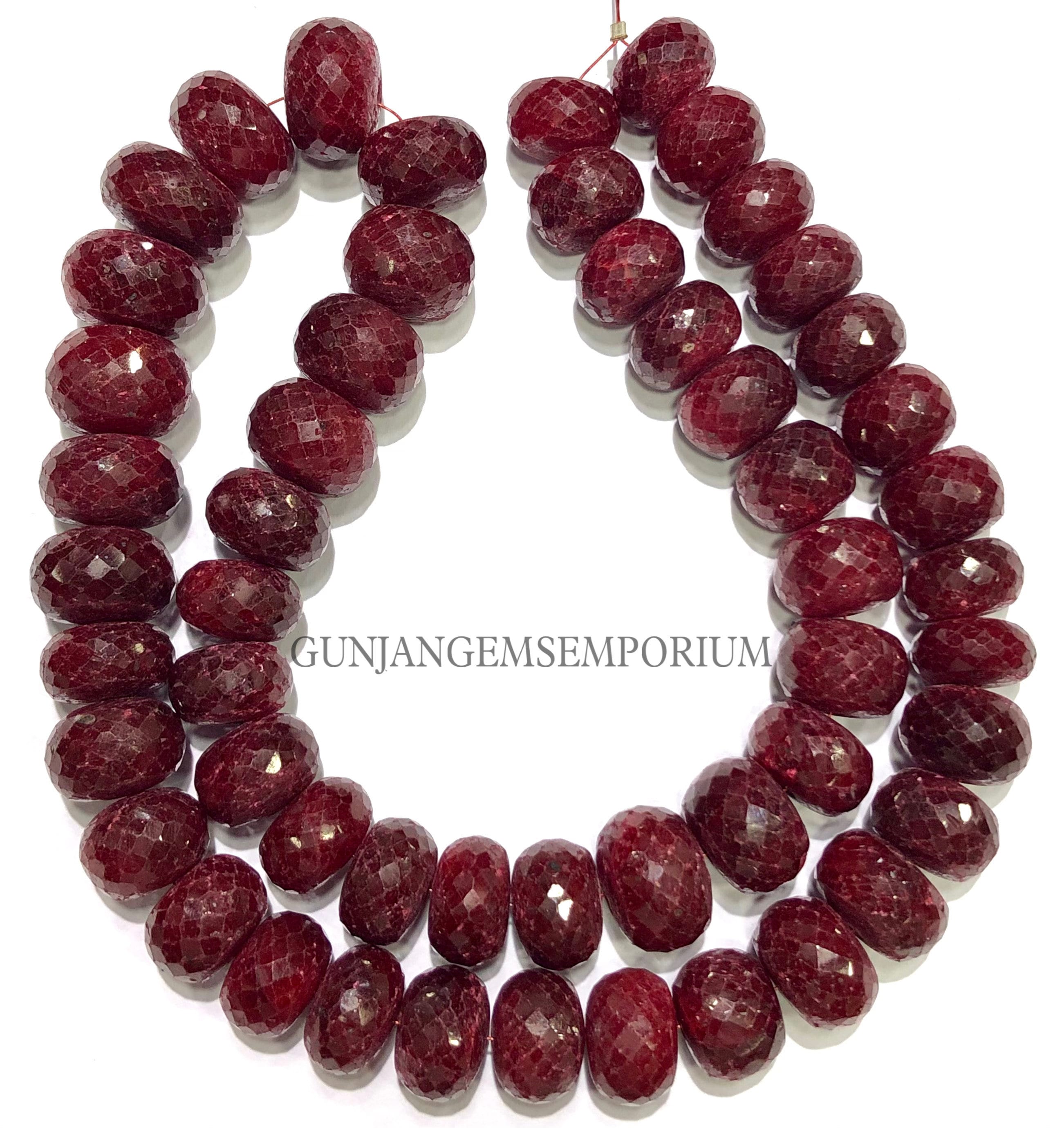Natural Ruby Beads Natural Dark Red Ruby Faceted Rondelle Beads Faceted ...