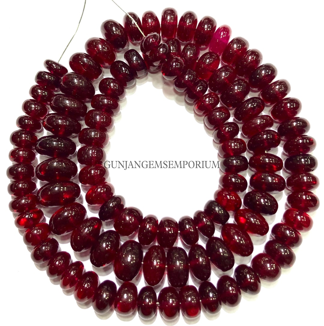 So Rare~~aaa+ Pigeon Blood Red Ruby Smooth Rondelle Beads Dark Ruby ...