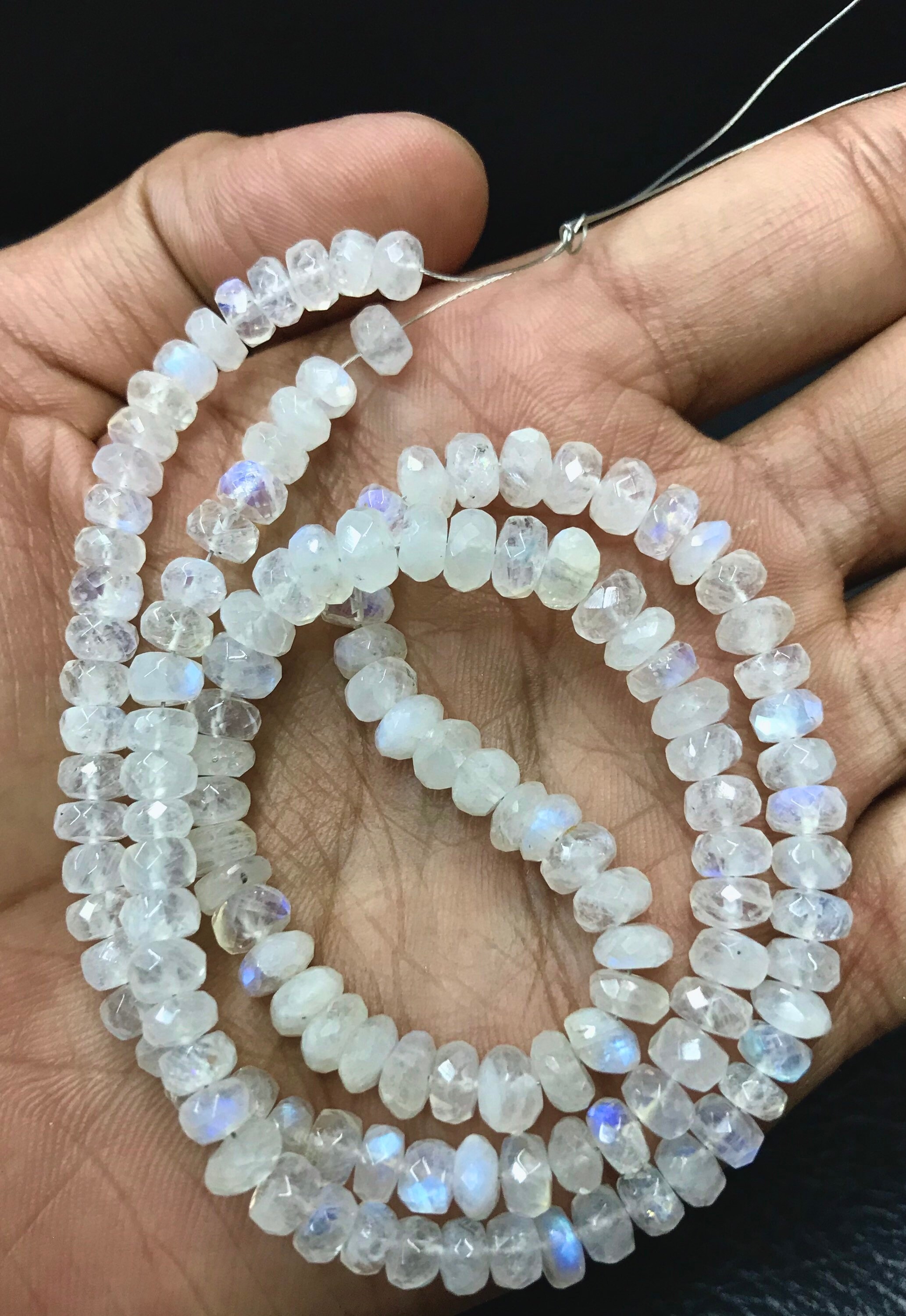 Natural and Rare WHITE RAINBOW Gemstone Beads/56mm 18 | Etsy
