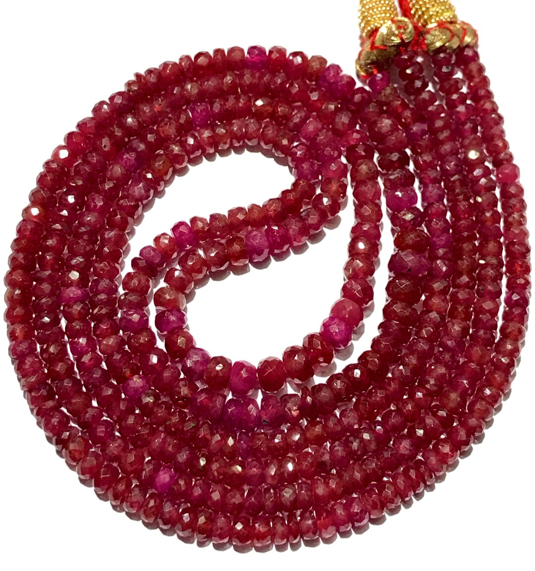 AAAA++ Quality~~dark Red Ruby Gemstone Beads Necklace Natural Mined ...
