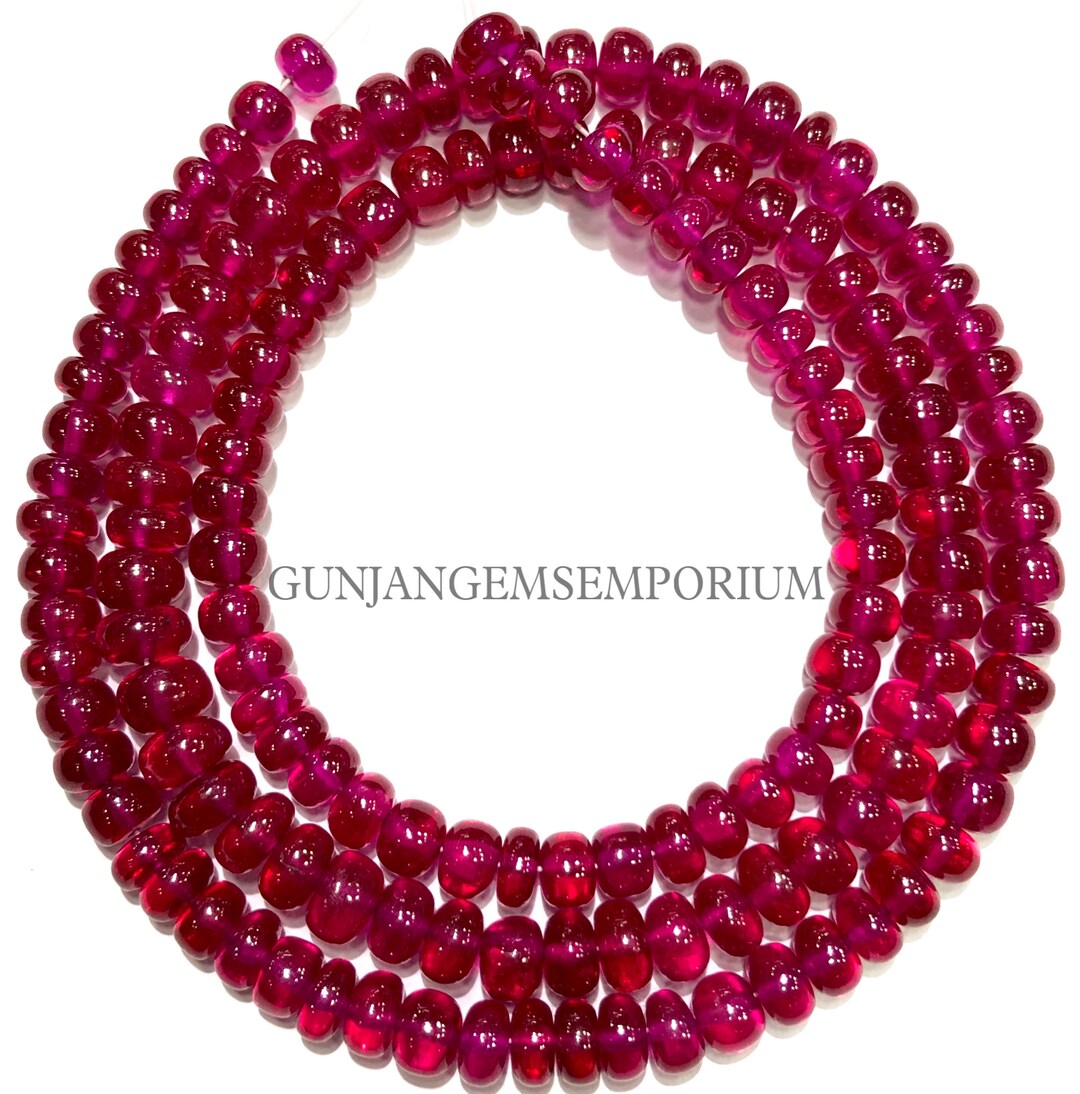 Sparkling~aaa+ Ruby Smooth Rondelle Beads 4*5mm Rondelle Ruby Beads 18 ...