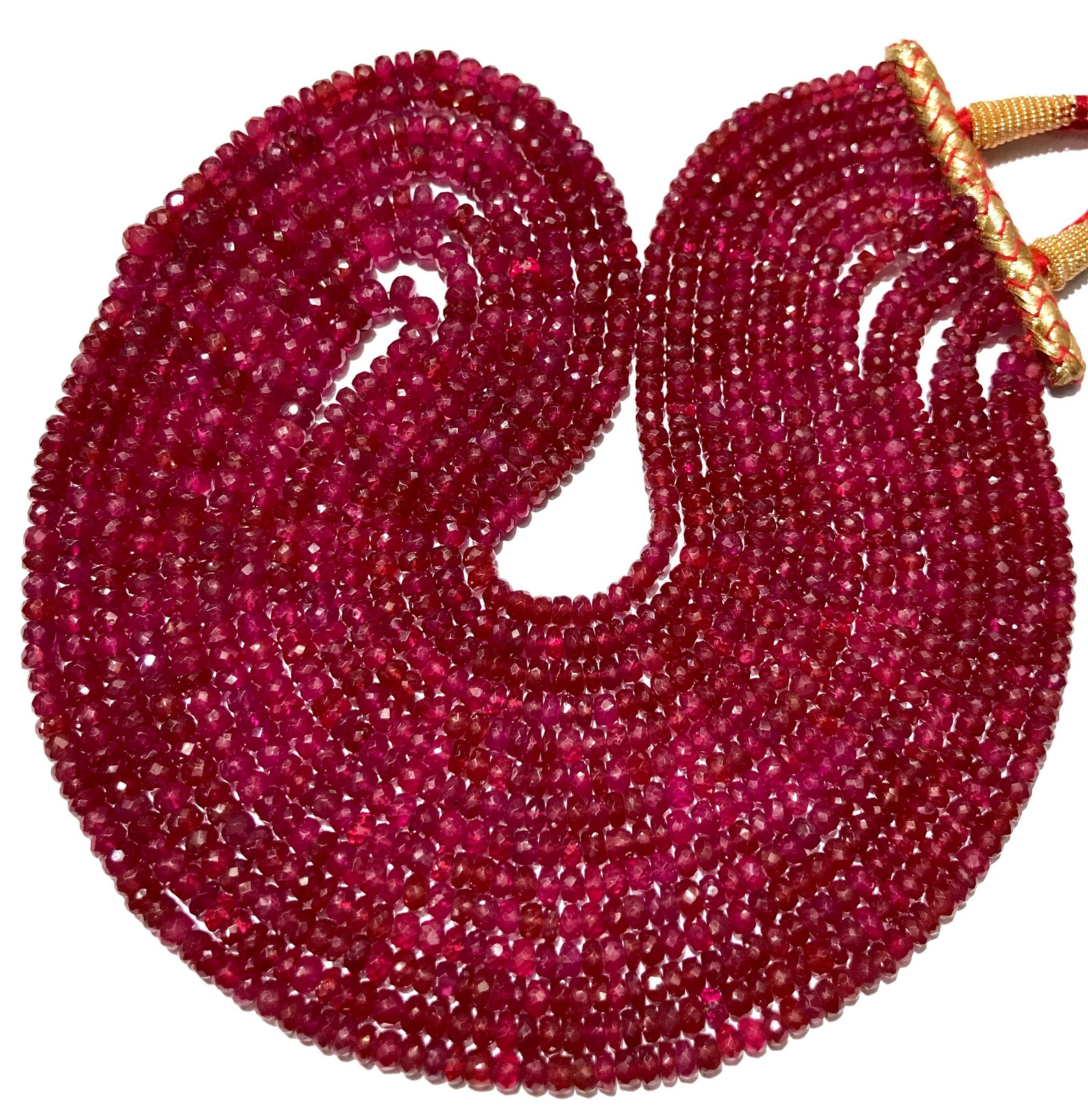 AAAA++ Quality~~rare Red Ruby Gemstone Beads Necklace Natural Mined ...
