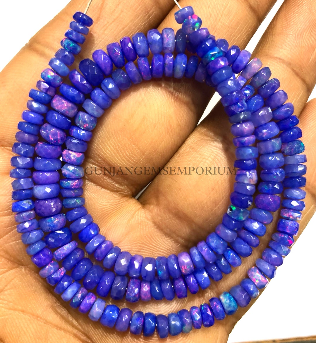 AAA+ Quality~~rarest~ethiopian Blue Opal Faceted Beads Natural Opal ...
