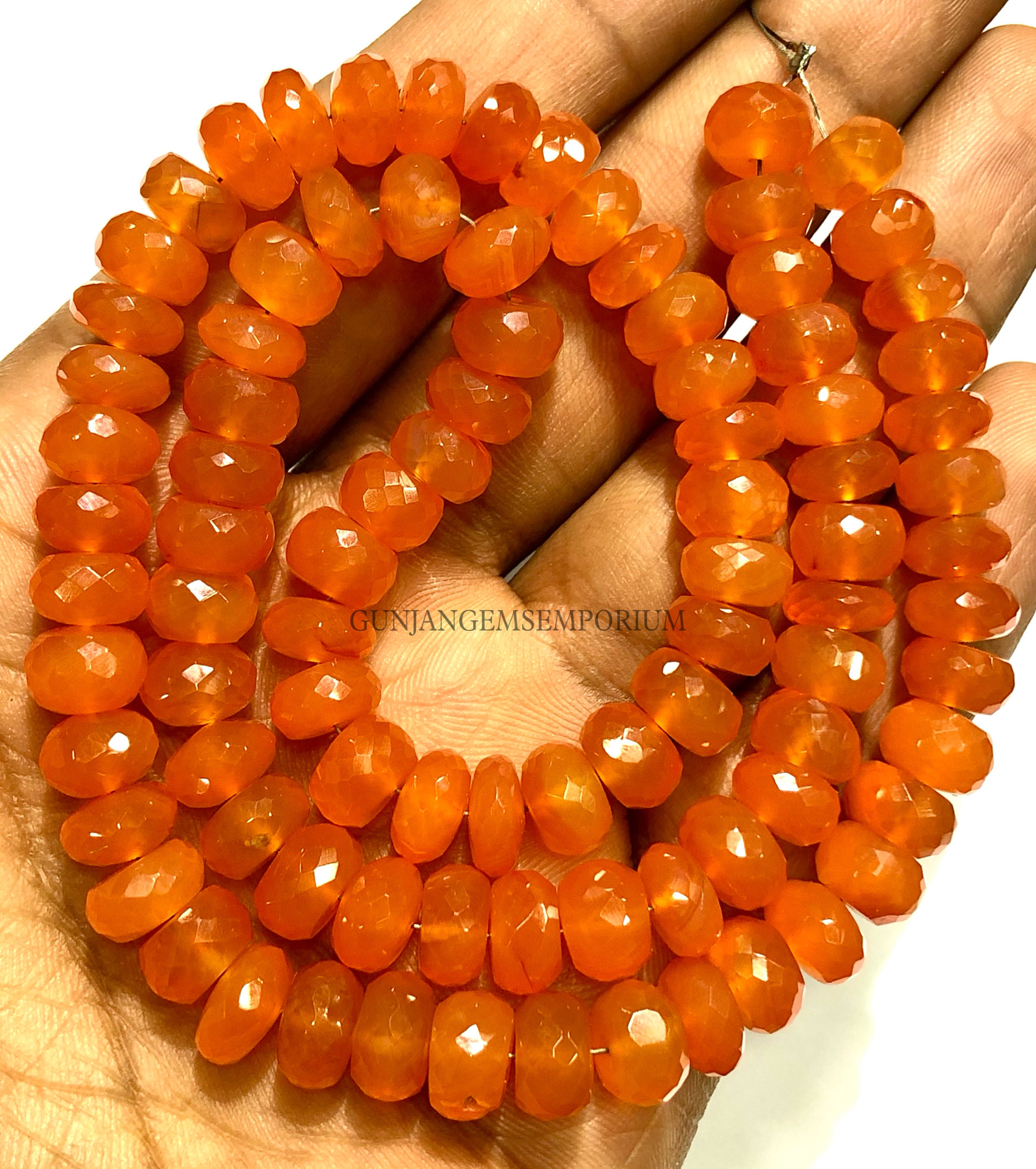 AAA+ 8mm Carnelian Beads Natural Carnelian Faceted Rondelle Beads ...