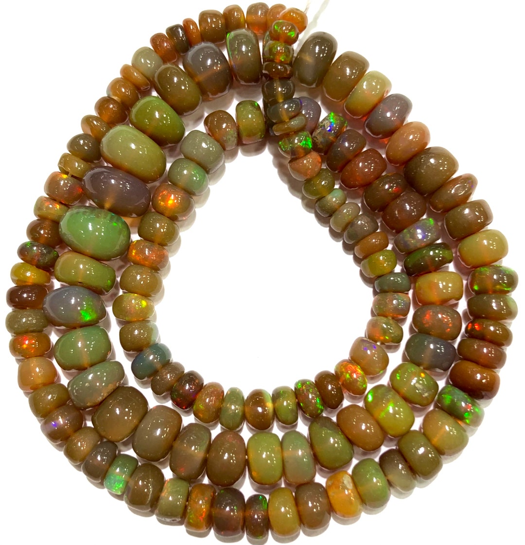 AAA+ Rarest~~honey Opal Smooth Rondelle Beads Brown Opal Rondelle ...