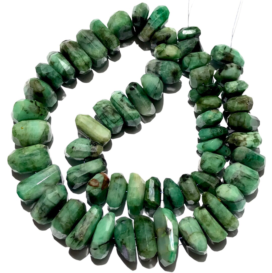 Rarest~raw Green Emerald Unusual Shape Nugget Beads Natural Green ...
