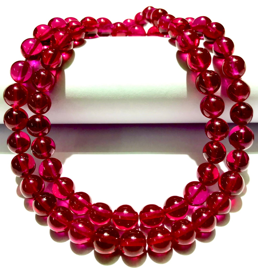 Extremely Gorgeous~aaaa+ Blood Red Ruby Smooth Round Beads Red Ruby ...