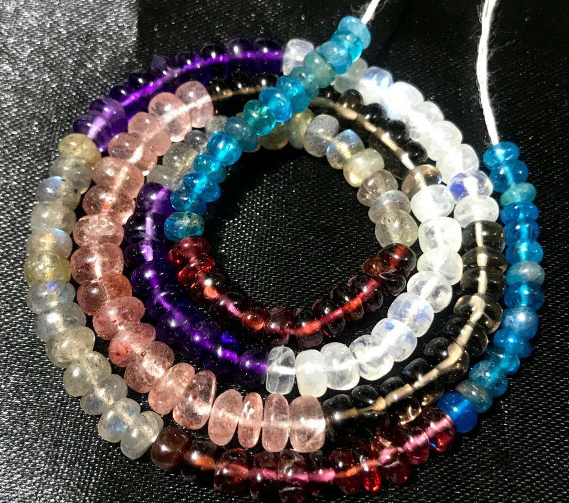 Genuine Multi Color Gemstone Beads//smooth 5-7mm W 18” Multi Color ...