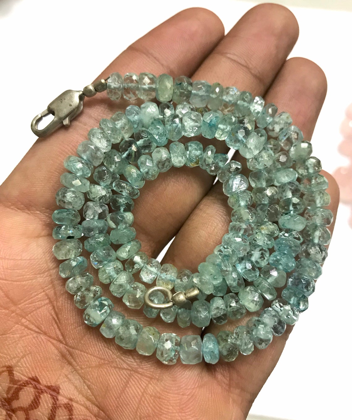 Genuine Aquamarine Faceted Rondelle Beads Blue Aquamarine | Etsy