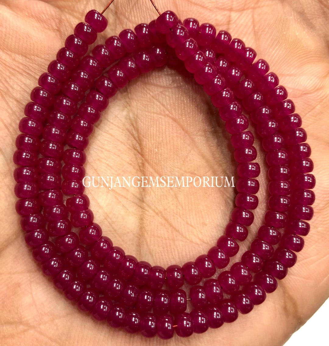AAA Beautiful Ruby Gemstone Beads 4mm Rondelle Beads Smooth Ruby Beads ...