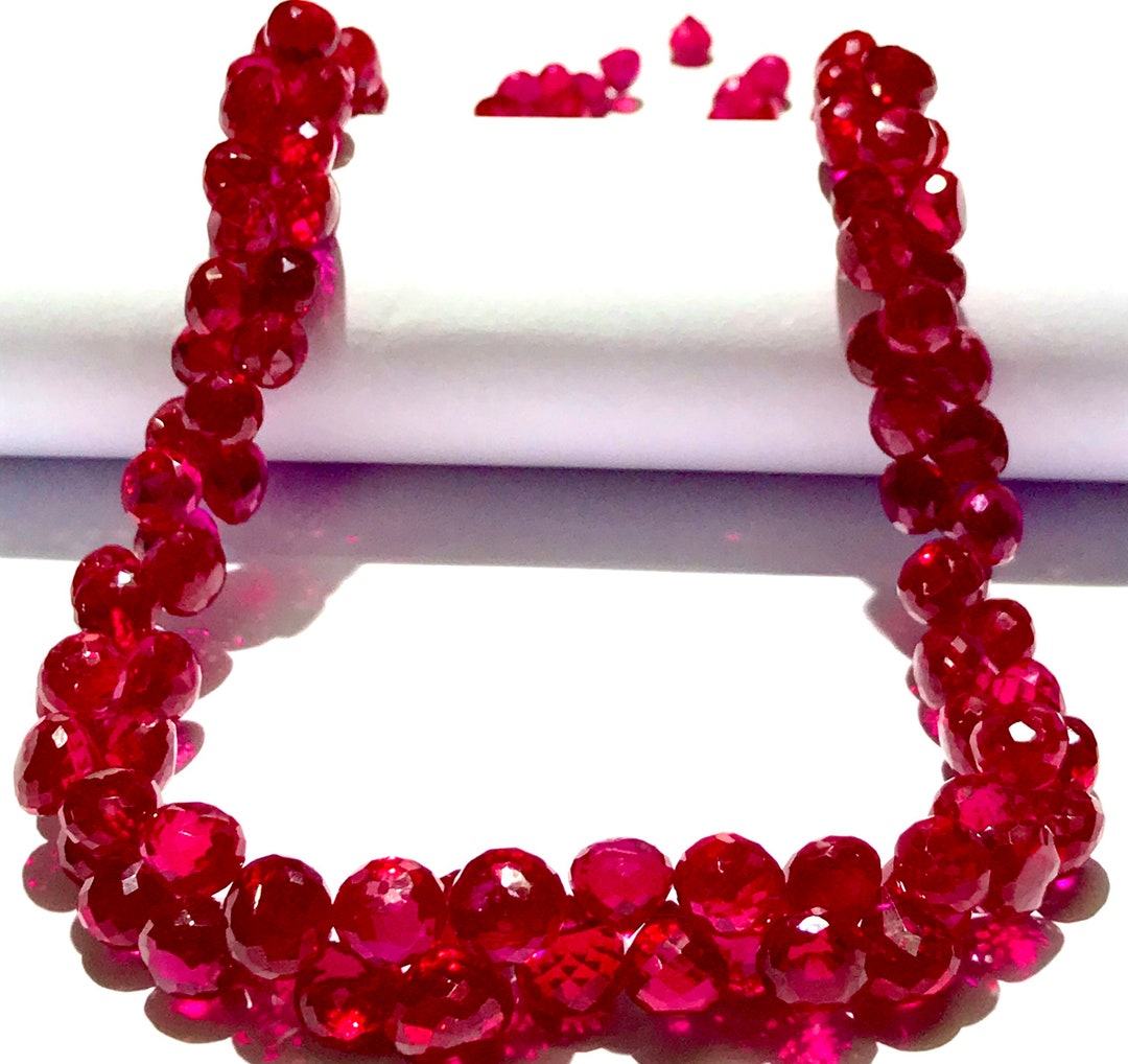 Exclusive Spark~~aaaa+ Ruby Corundum Faceted Onion Beads Red Ruby Faceted Onions Rich Juicy Red ...