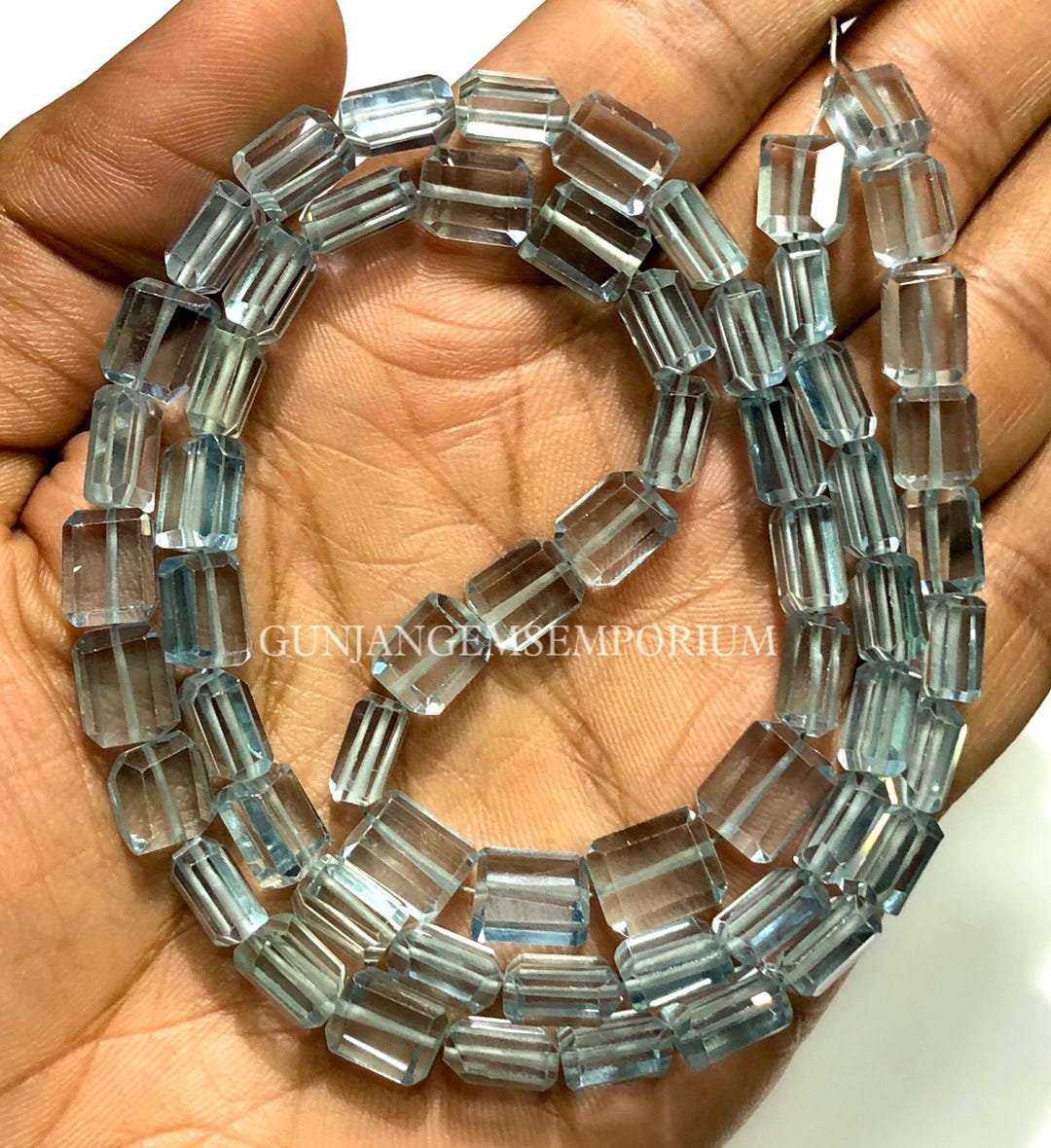 Milky Blue Aquamarine Transparent Cuboid Shape Beads AAA+ Quality so ...