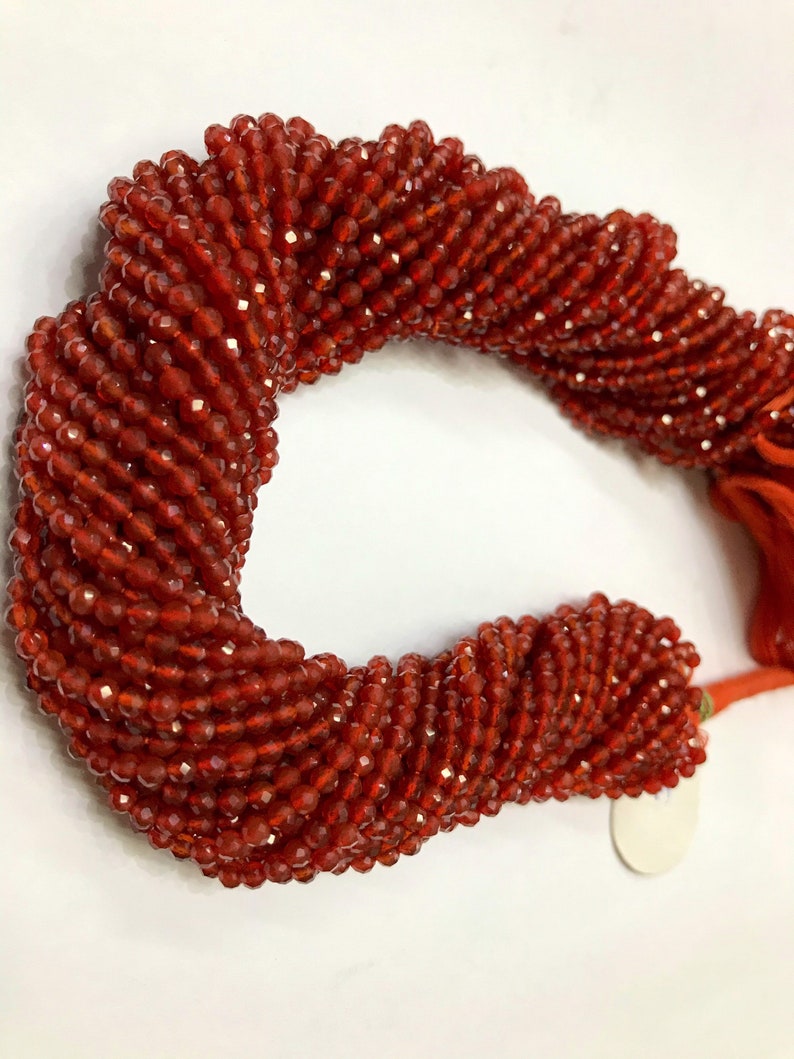 RED ONYX!! Beautiful 3.20mm Red Onyx Faceted Micro Cut Beads.13” 3.20mm ...