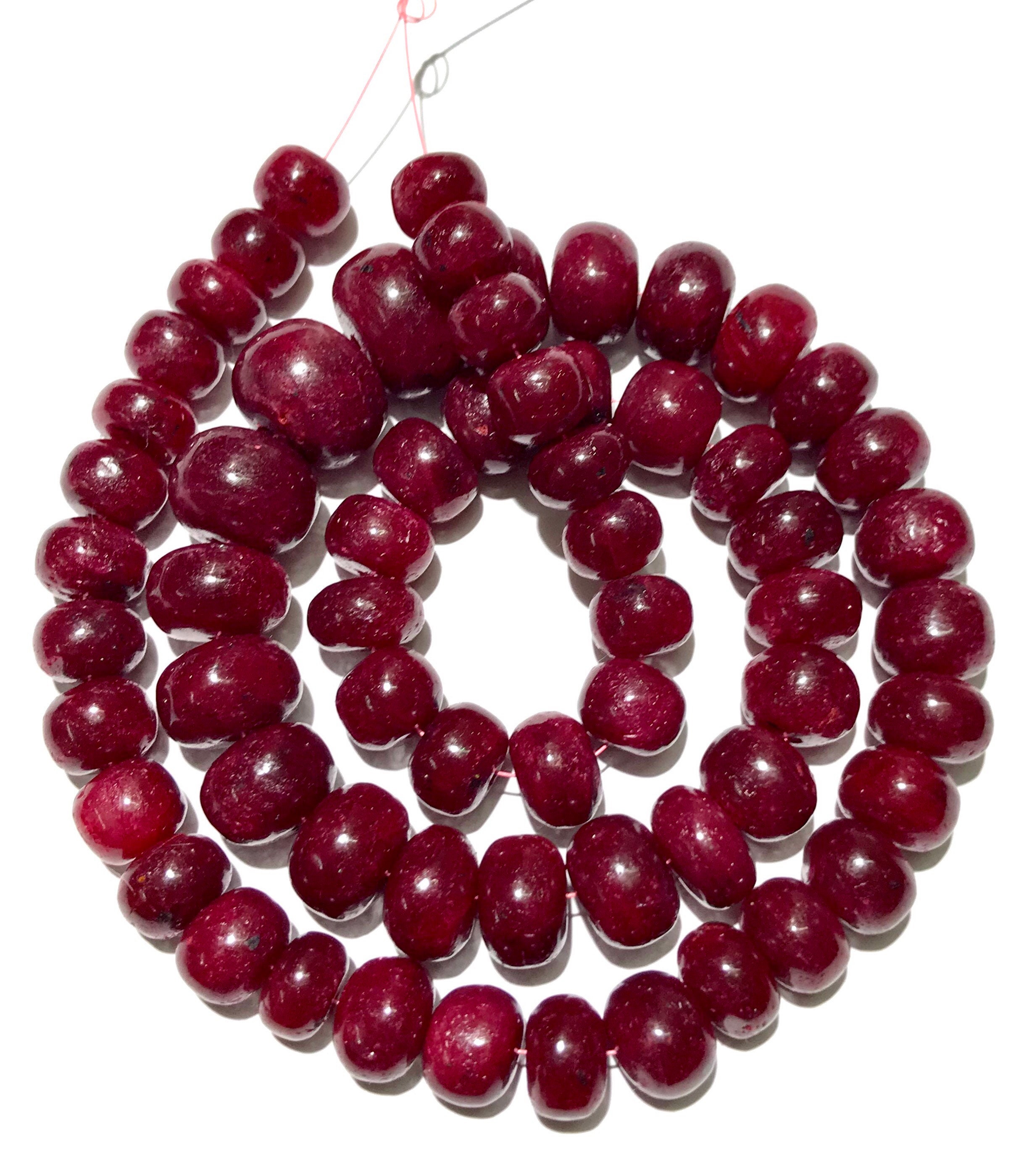 Extremely Rare~100% Natural Ruby Smooth Rondelle Shape Beads 9-12 Mm ...