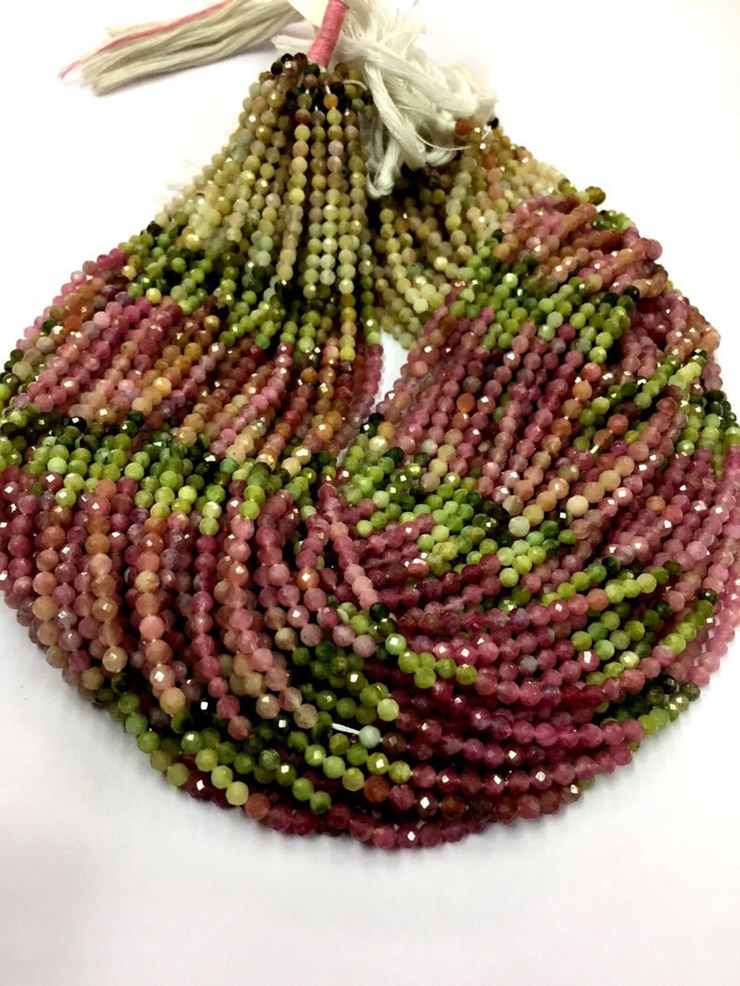 Multi Tourmaline Faceted Round Shape Beads 3mm Natural Multi Tourmaline ...