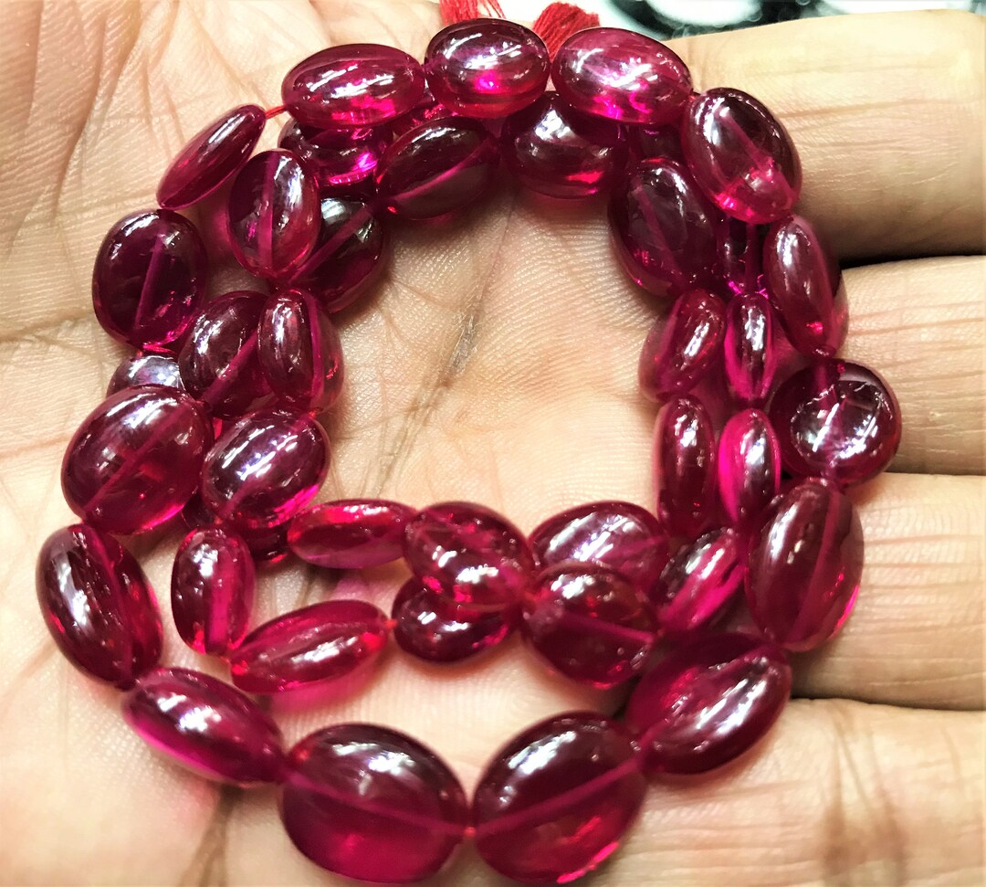 AAAA+ Super Quality~~ruby Corundum Smooth Beads Ruby Smooth Beads Ruby ...