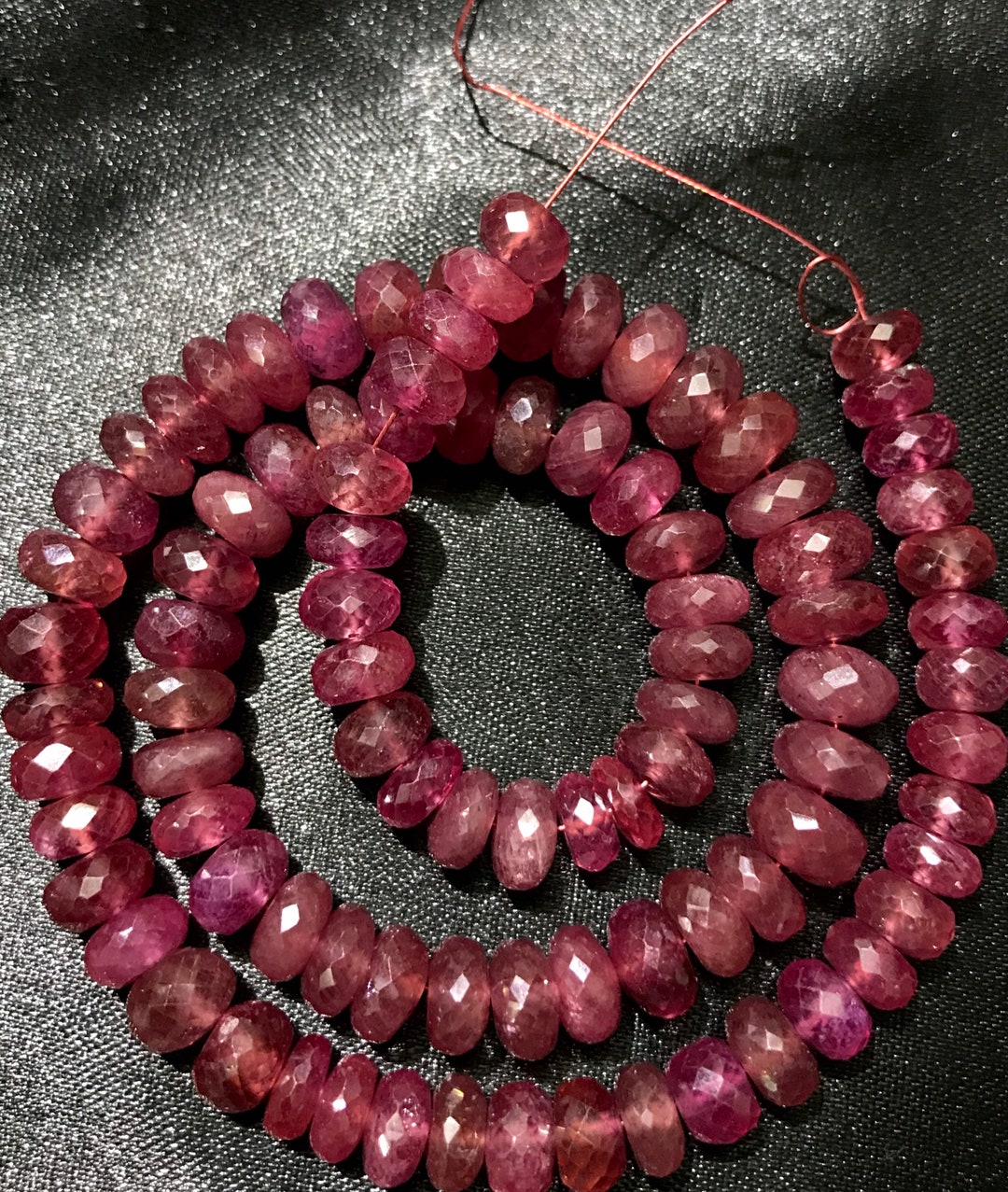 AAA+ Extremely Gorgeous••pink Ruby Beads••faceted 6-8mm Rondelle Shape ...