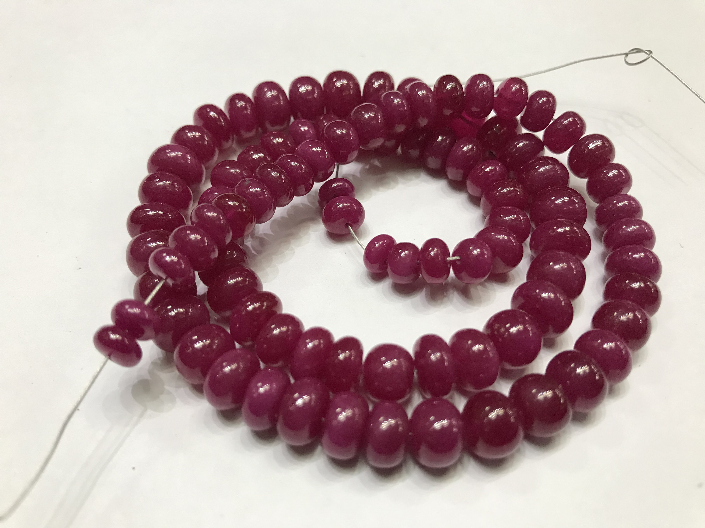 5-8mm PINK CORUNDUM Smooth Rondelles // 18 Rondelle - Etsy