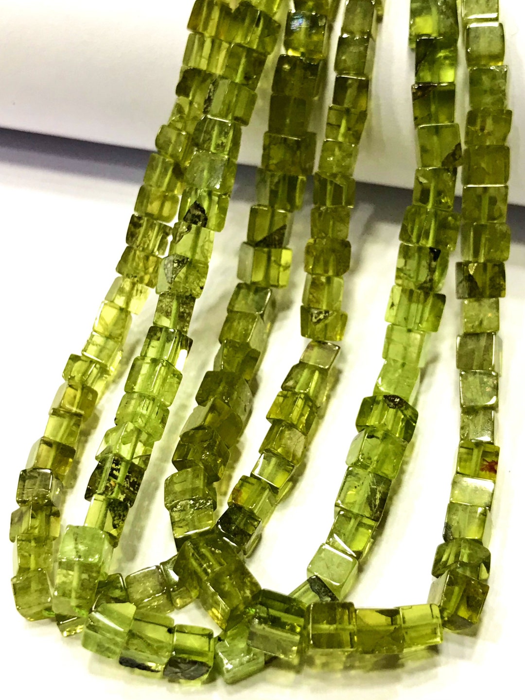 Oilish Green Peridot Smooth Box Shape Beads Peridot Box Beads 5mm ...