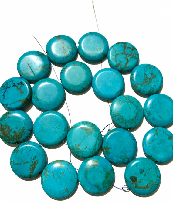 Flat turquoise beads store